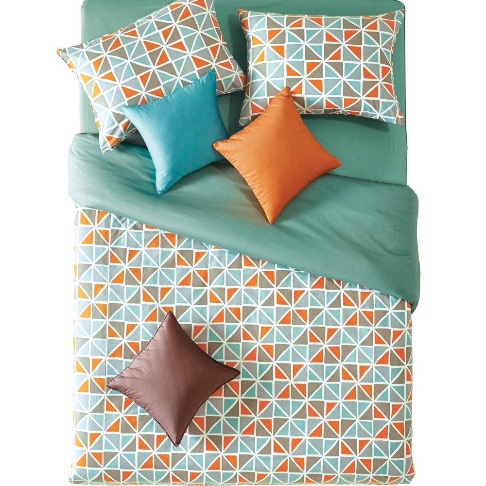 Powder Blue and Orange Triangle Pattern Body Pillow Cover - Maternity ...