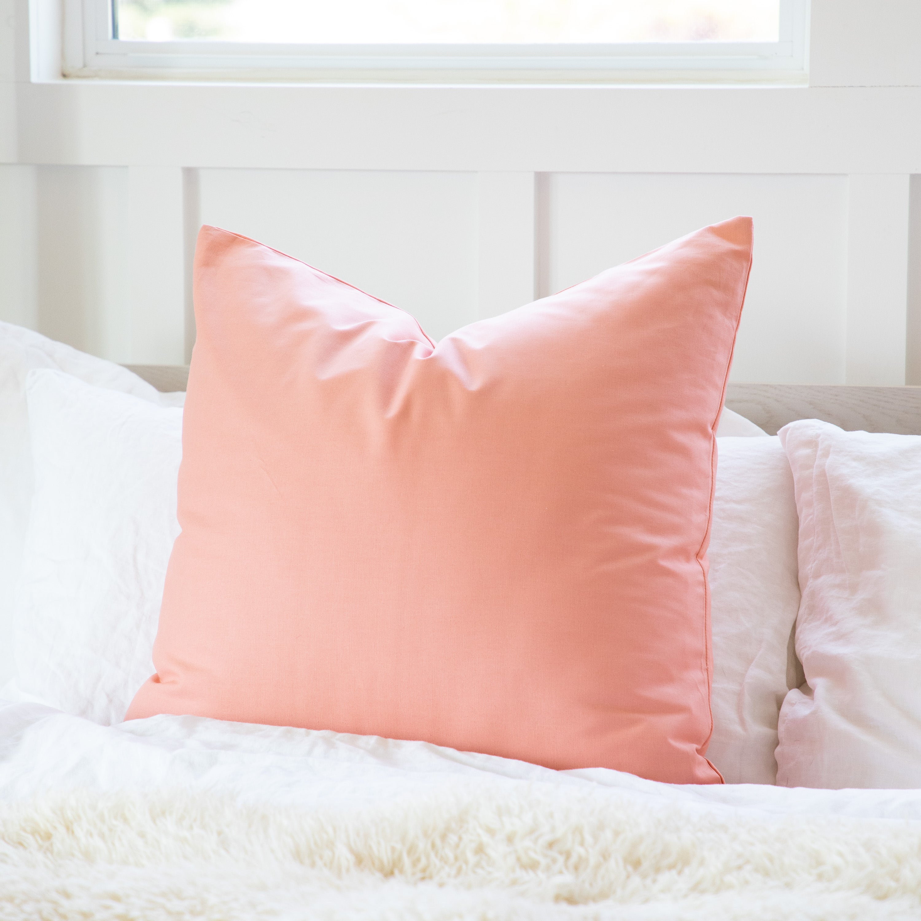Solid Apricot / Pale Peach Accent Throw Pillow Cover | Silver Fern ...